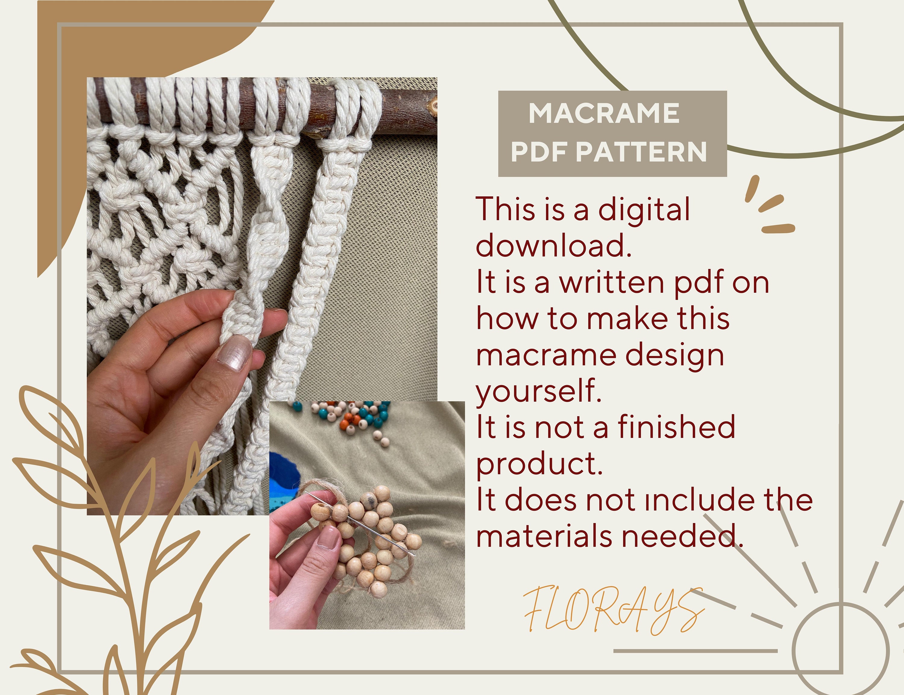 Macrame Pattern,feather Macrame Pattern Beginner, Leaf Tutorial ...