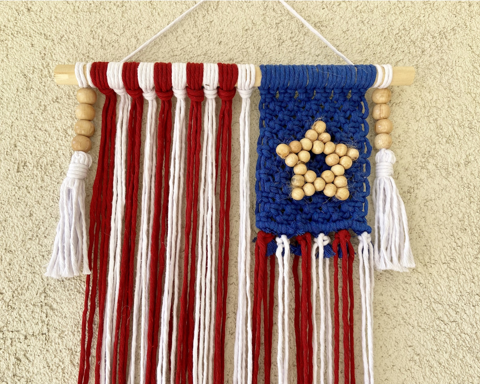 American Flag, Macrame American Flag, American Flag Macrame Wall Decor ...