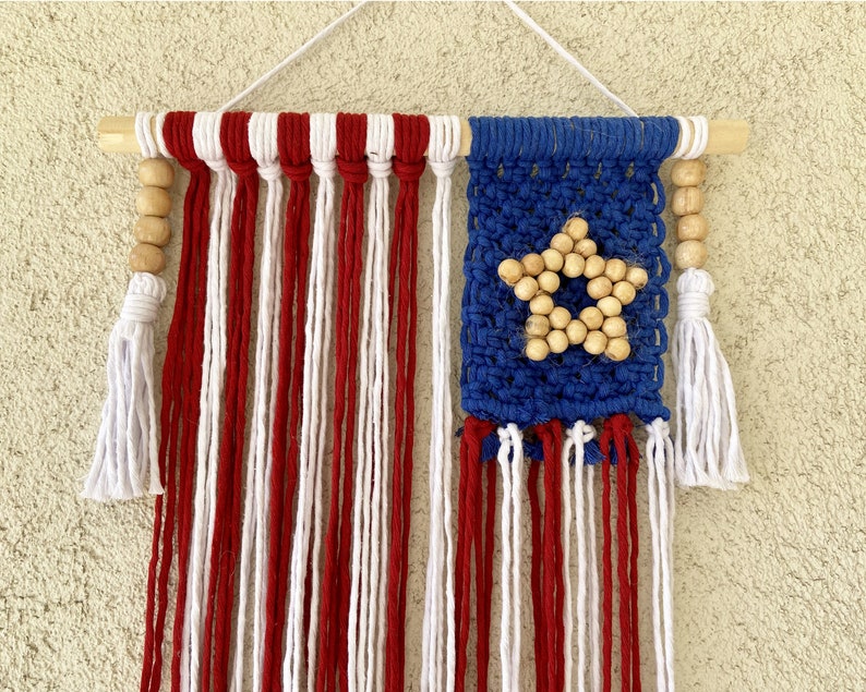 American Flag, Macrame American Flag, American Flag Macrame Wall Decor ...