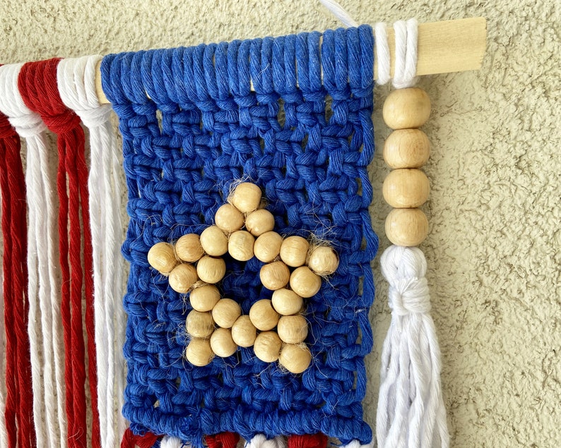 American Flag, Macrame American Flag, American Flag Macrame Wall Decor ...