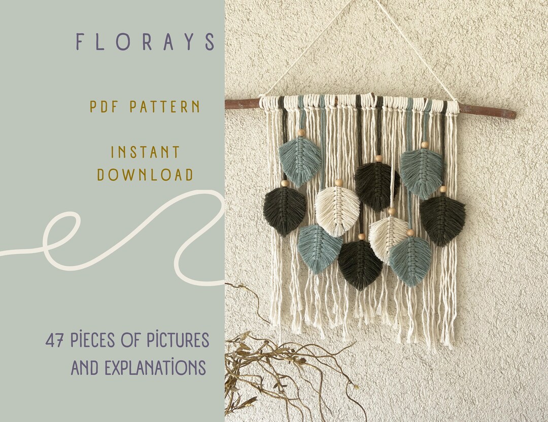 Macrame Pattern,feather Macrame Pattern Beginner, Leaf Tutorial, Macrame Leaves, Beginner ...