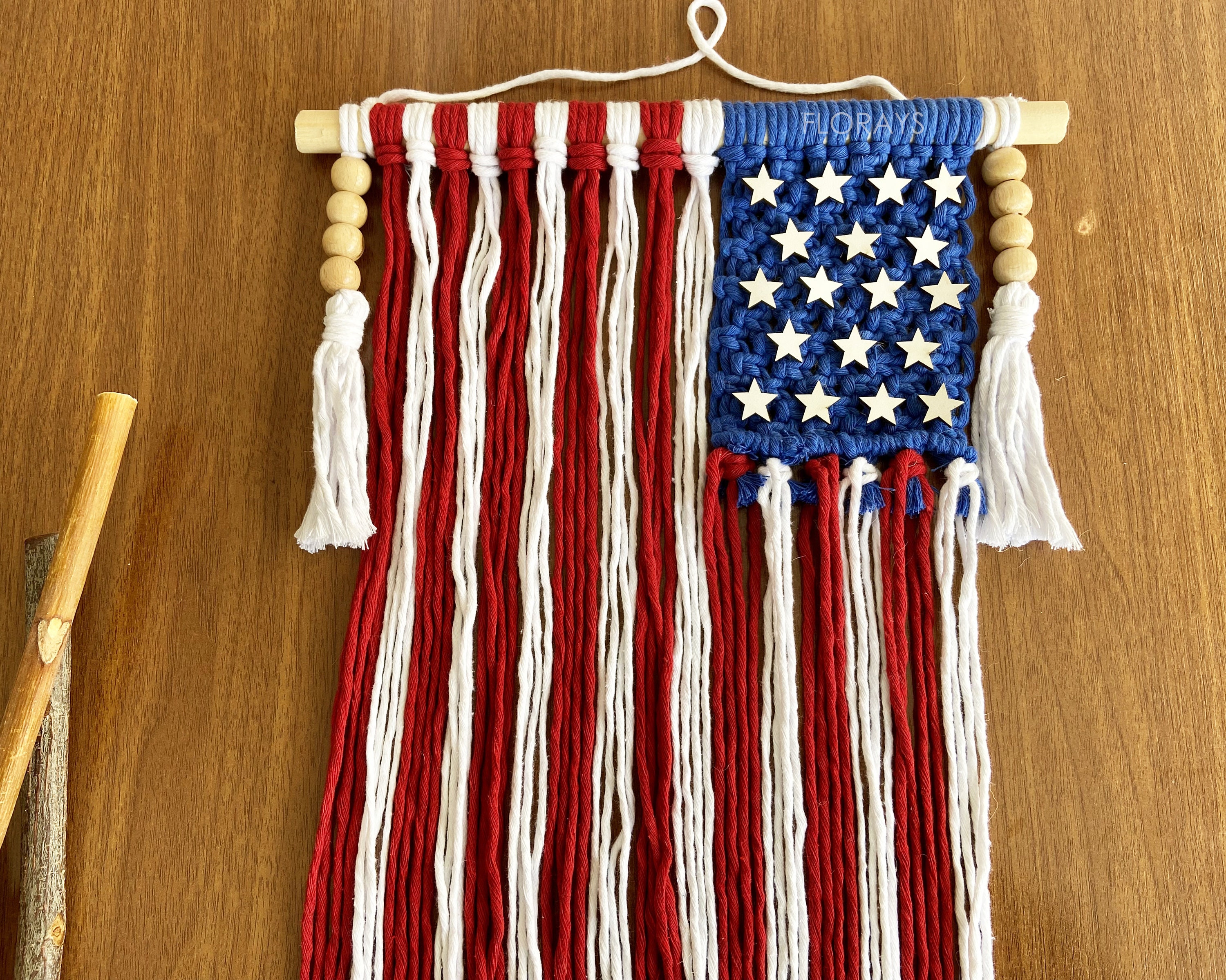 American Flag, Large Macrame Wall Hanging Pattern, United States Flag ...