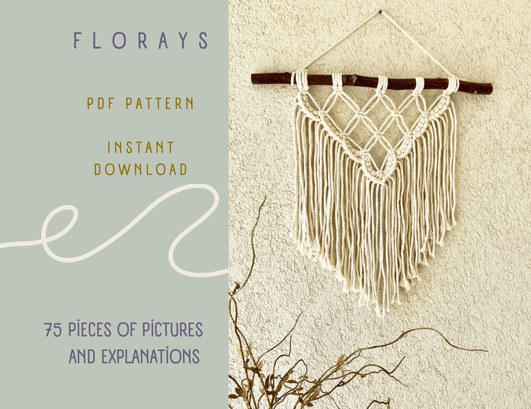 Beginner Macrame Wall Hanging Tutorial: PDF Knot Guide (digital ...