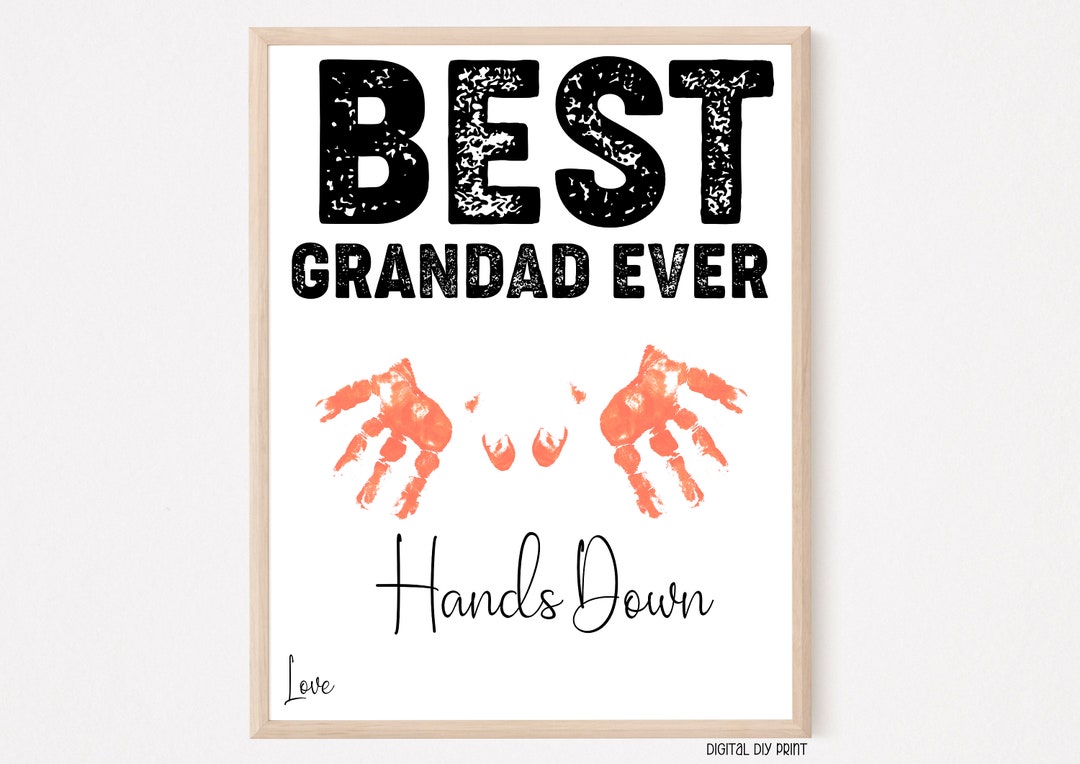 FATHERS DAY GIFT Grandad Fathers Day Diy Craft Handprint Print Digital ...