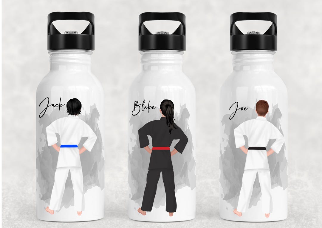PERSONALISED KARATE BOTTLE, Karate Water Bottle, Boys Karate Water ...