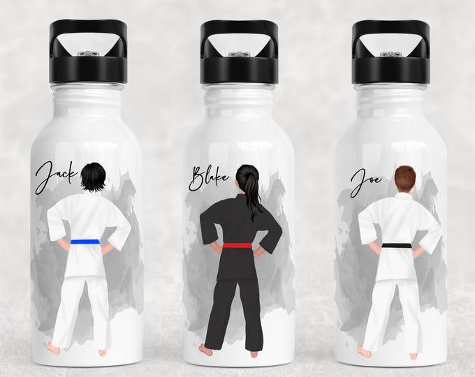 PERSONALISED KARATE BOTTLE, Karate Water Bottle, Boys Karate Water ...
