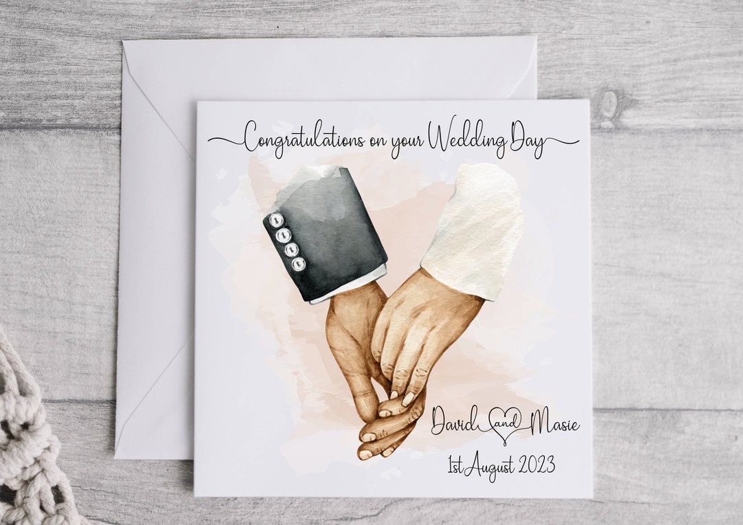 PERSONALISED WEDDING CARD Newly Married Couple Greeting Card ...