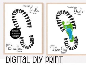 Fathers Day Footprint Craft Following in Your Footsteps DIY - Etsy
