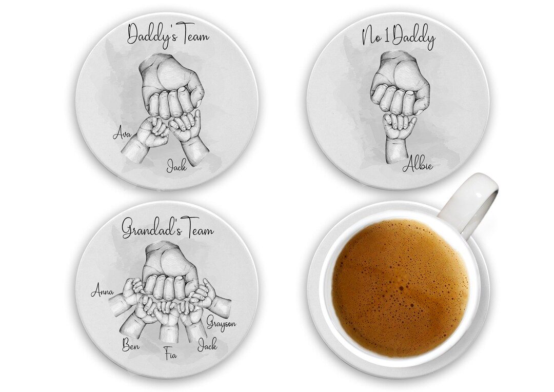 DADDYS TEAM COASTER Personalised Daddy Coaster Fathers Day Gift Set ...