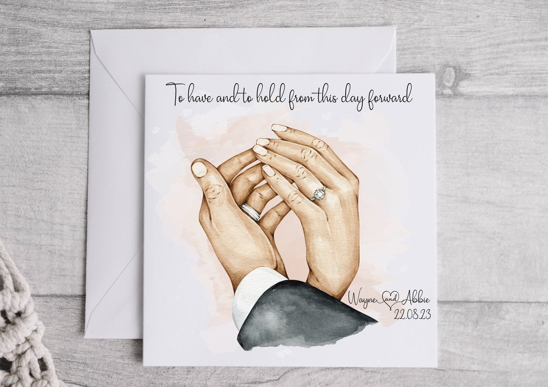 PERSONALISED WEDDING CARD Newly Married Couple Greeting Card ...