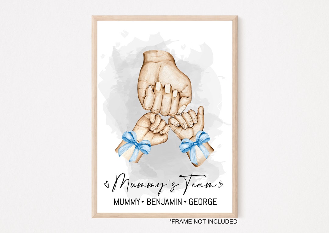 MUMMYS TEAM PRINT Personalised Family Team Print Fist Hands up to 5 ...