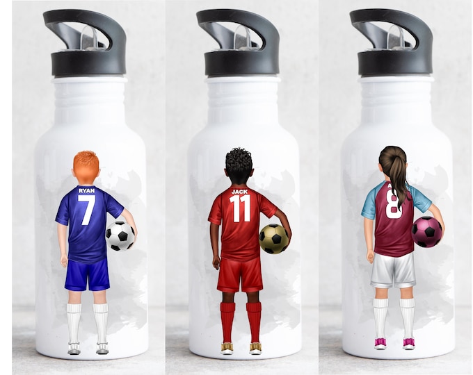 PERSONALISED FOOTBALL BOTTLE | Football Water Bottle | Boys Football ...