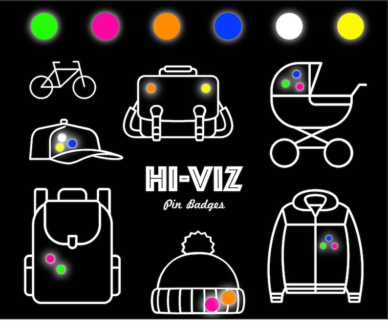 Reflective Button Badge High Visibility Pin Badges Hi Vis Pin ...