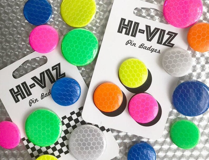 Reflective Button Badge High Visibility Pin Badges Hi Vis Pin ...