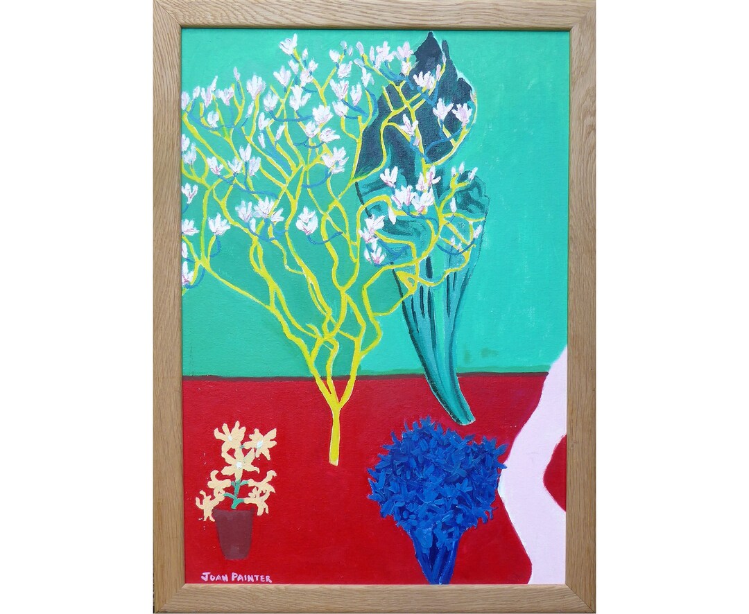 Magnolia and Pink Path, Original Art From Joan Painter - Etsy