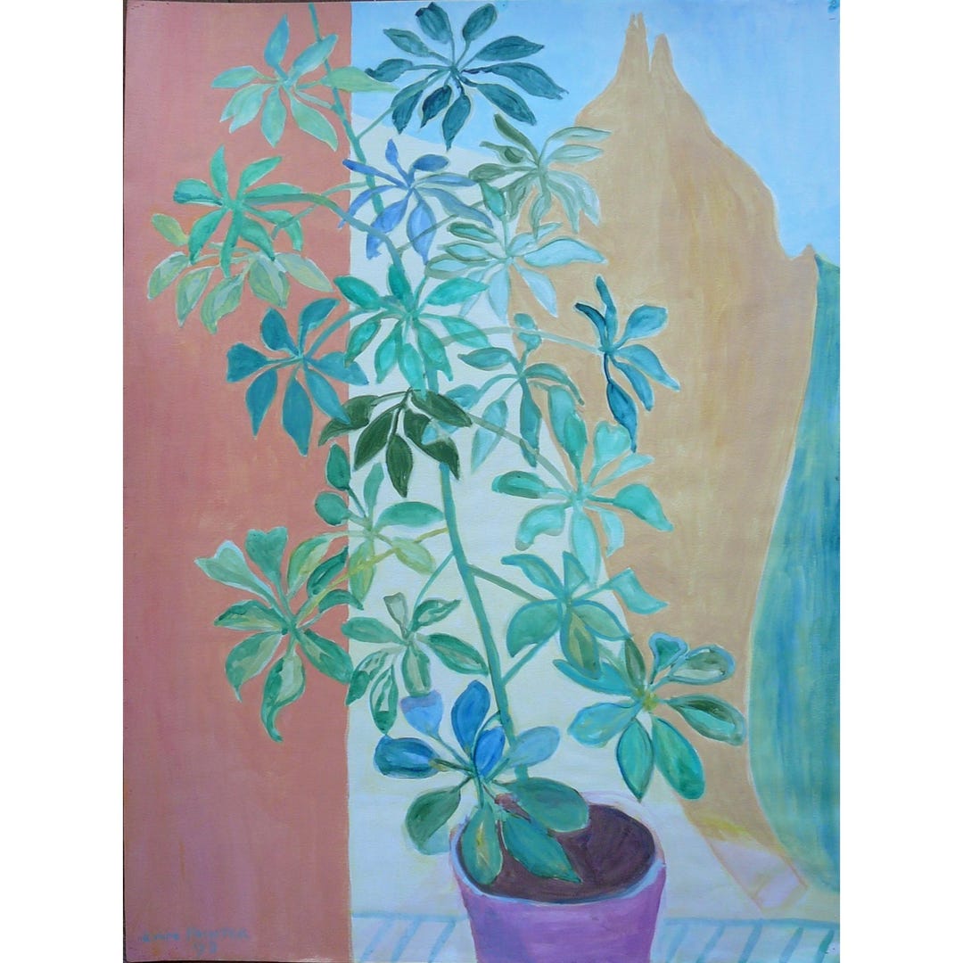 Umbrella Plant, Original Art From Joan Painter Approx. 56 X 76cm ...