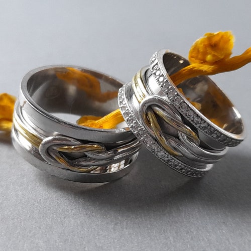 New Infinity His and Hers Set Titanium Wedding Rings - Etsy