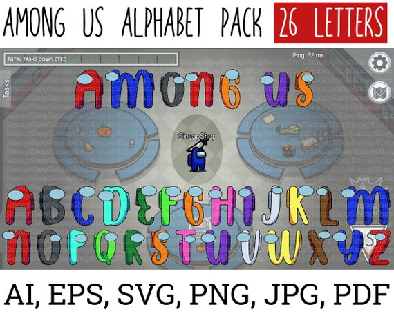 Among Us Letters Svg Pack Among Us Svg Pack Among Us Eps | Etsy