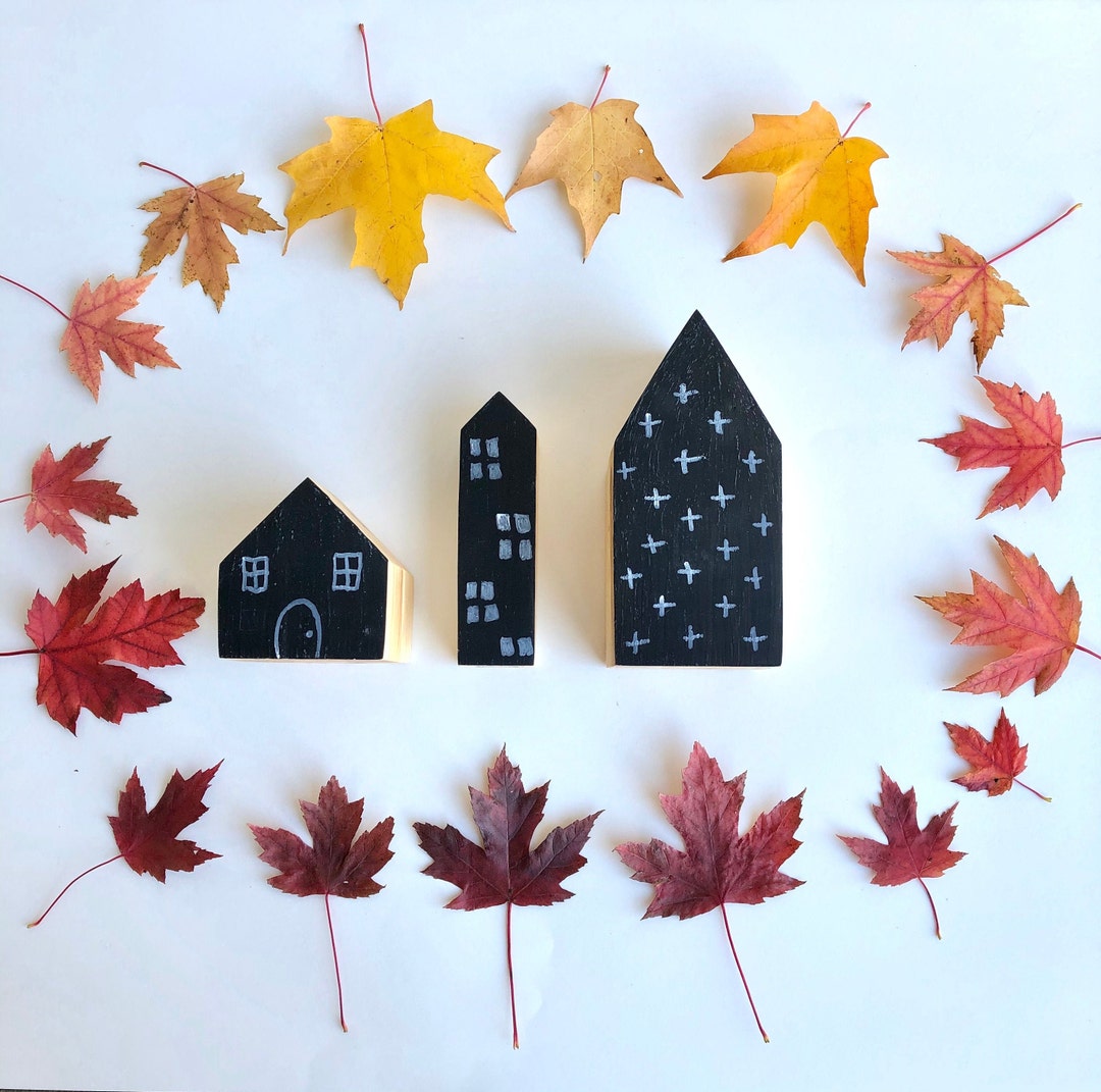 Block Houses, Mini Houses, Wooden Houses, Shelf Decor, Decorative ...