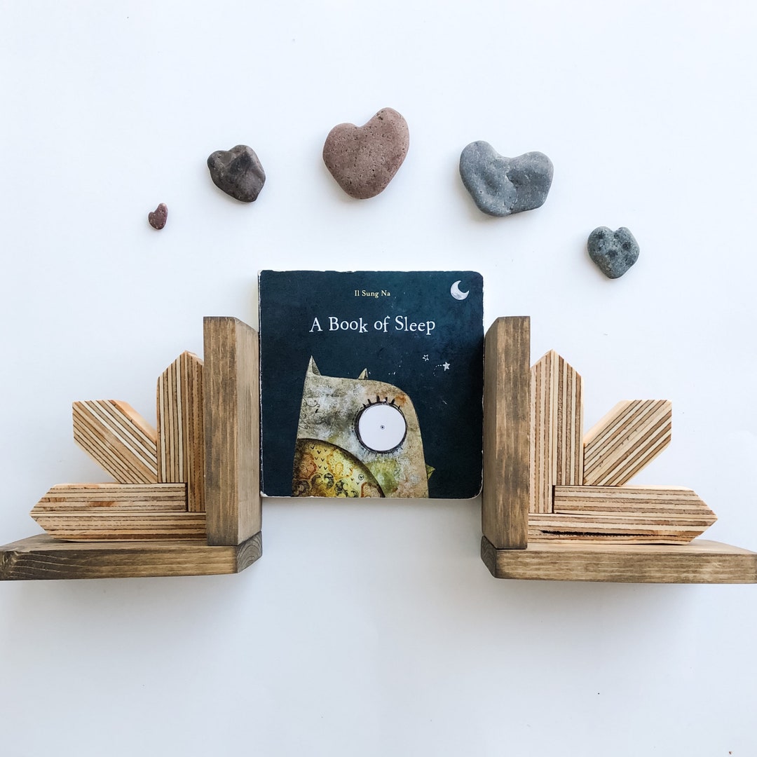 Leaf Bookends, Forest Bookends, Wooden Bookends, Book Ends, Nursery ...