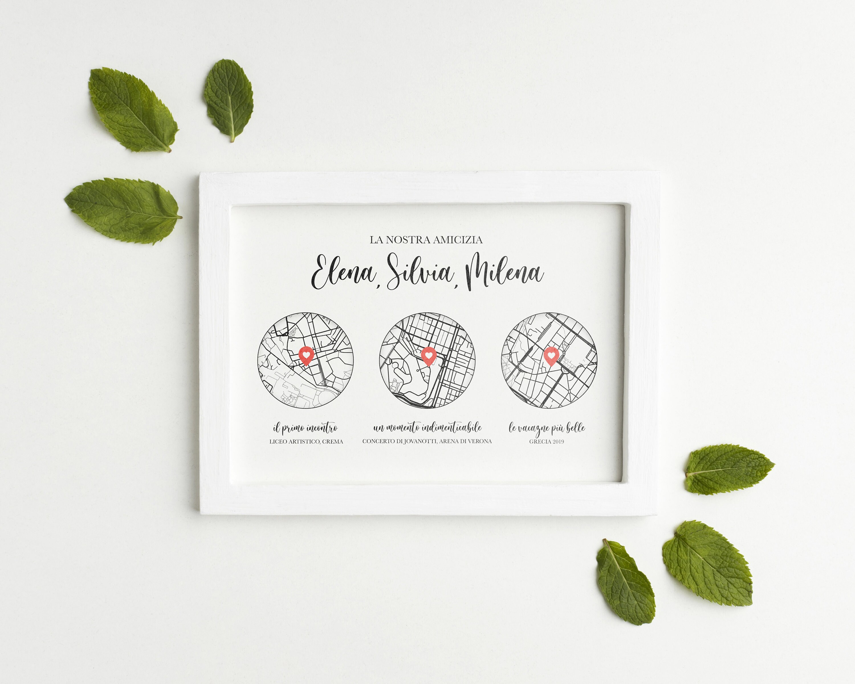 Friendship Map, the Places of Your Friendship, Digital Art, Printable ...