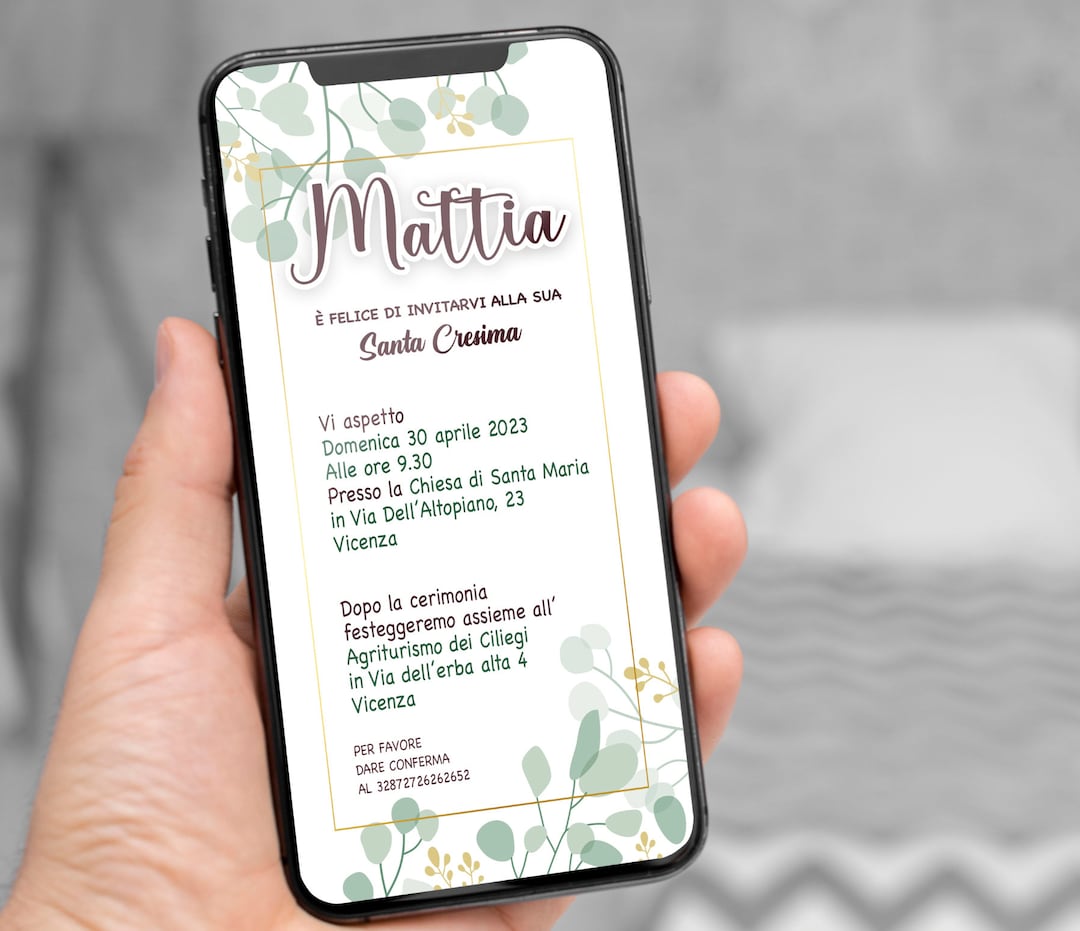 INVITO digitale SANTA CRESIMA - invito per festa Cresima - invito ...