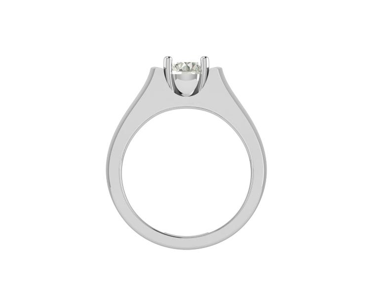 Elegant Modern Ring 3D Model | Printable Solitaire Diamond CAD Design ...