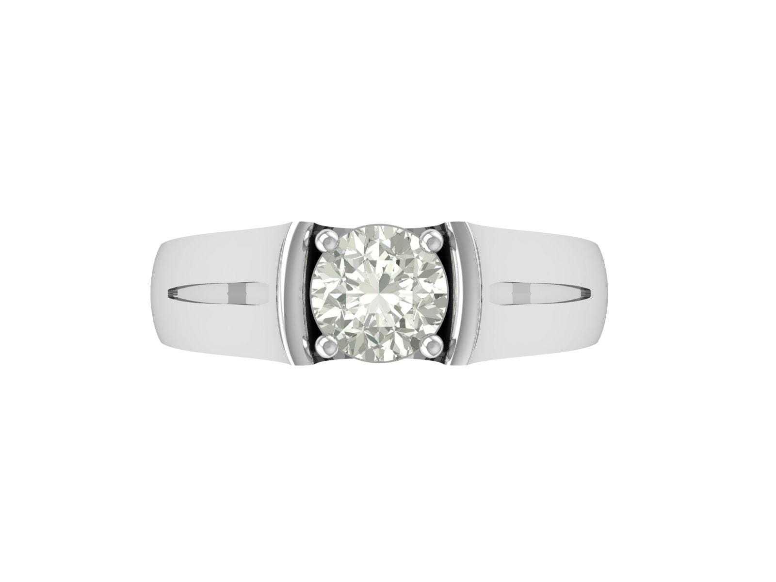 Elegant Modern Ring 3D Model | Printable Solitaire Diamond CAD Design ...