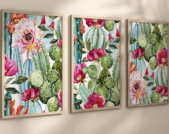 Cactus Flower Wall Art - Etsy