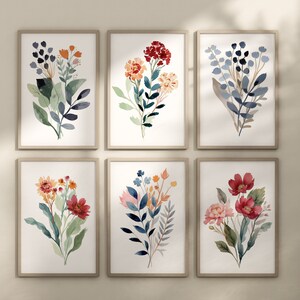 Watercolor Wildflowers Wall Art Wildflower Prints Framed Wildflower ...