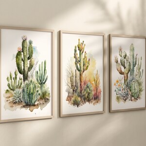 CACTUS Wall Art, Desert Cactus Art Prints, Frames or Canvas, Watercolor ...