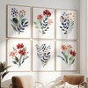 Navy Orange Flower Wall Art Watercolor Floral Art Prints Framed Navy ...