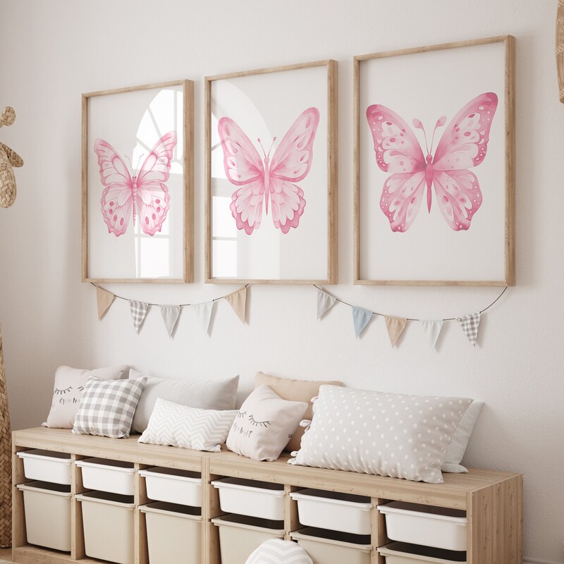 Pink Butterfly Art - Etsy