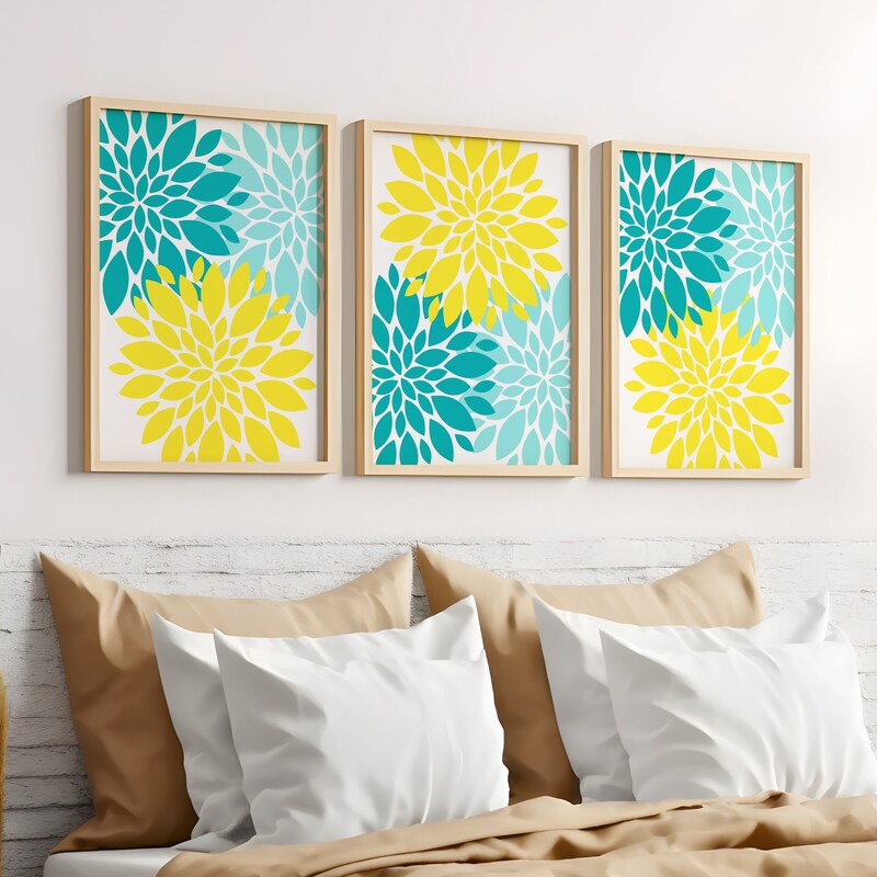 Yellow Aqua Gray - Etsy