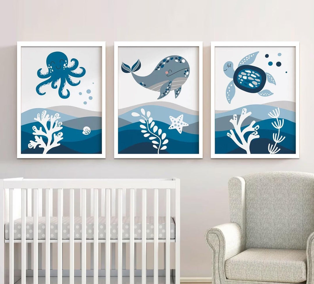 Sea Animals Wall Art - Framed Nautical Animals Prints - Sea Animals ...