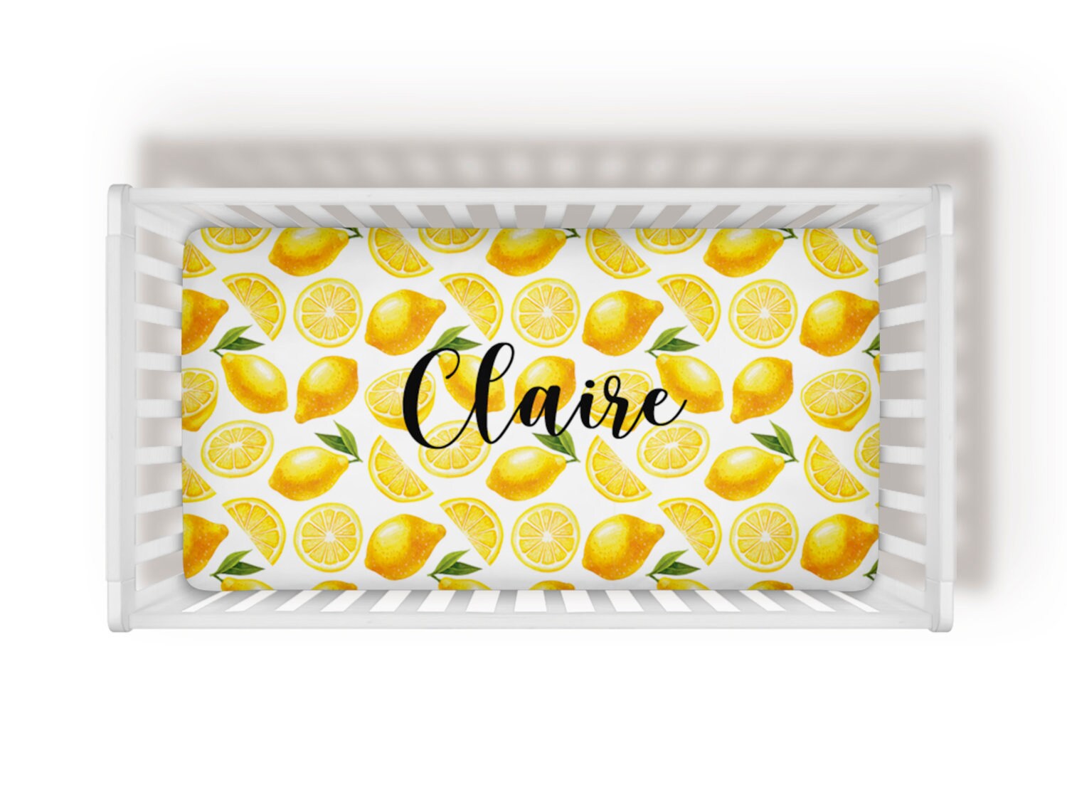 Lemon Crib Sheet Baby Girl Personalized Crib Sheet | Etsy