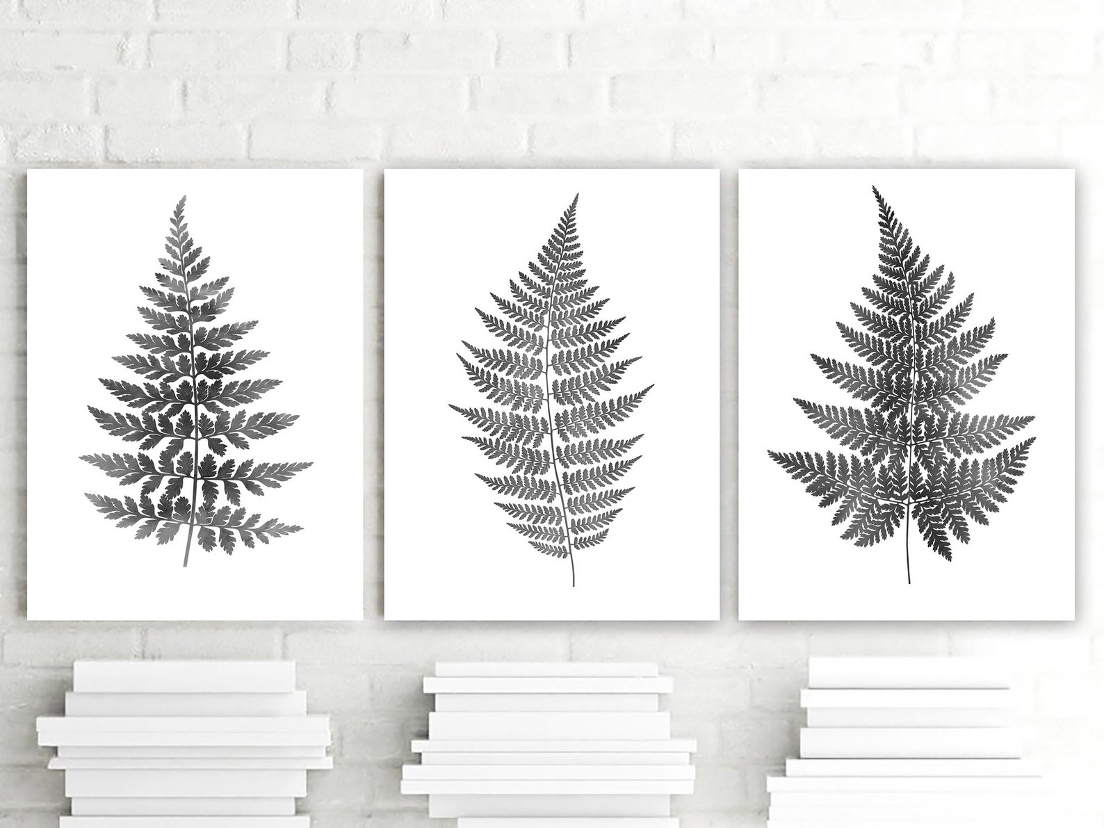 Fern Wall Art Fern Leaves Art Prints or Canvas Set of 3 - Etsy