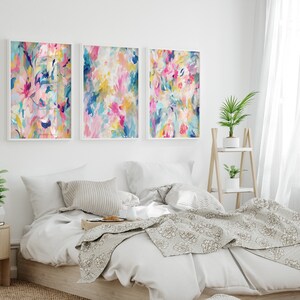 Colorful Abstract Wall Art - Flower Abstract - Bold Bright Wall Decor ...