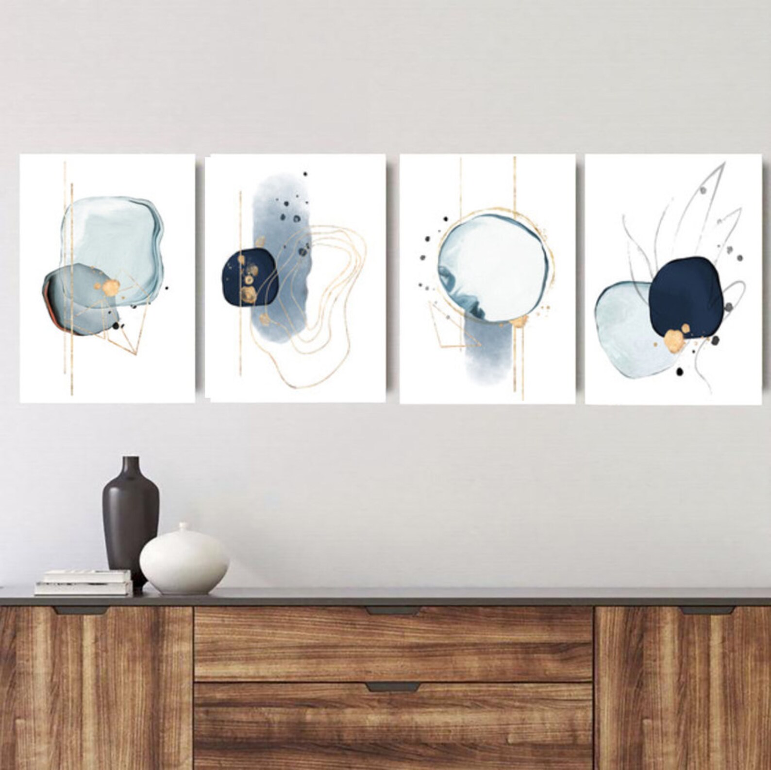 Navy Abstract Wall Art Navy Blue Abstract Art Prints or - Etsy