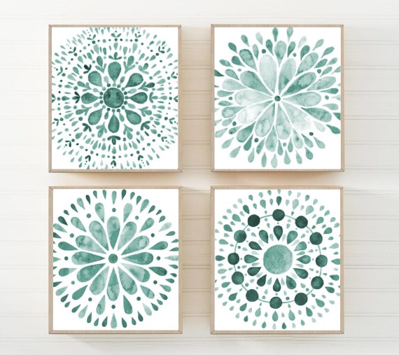 Mandala Wall Art Watercolor Mandala Art Prints or Canvas Set - Etsy