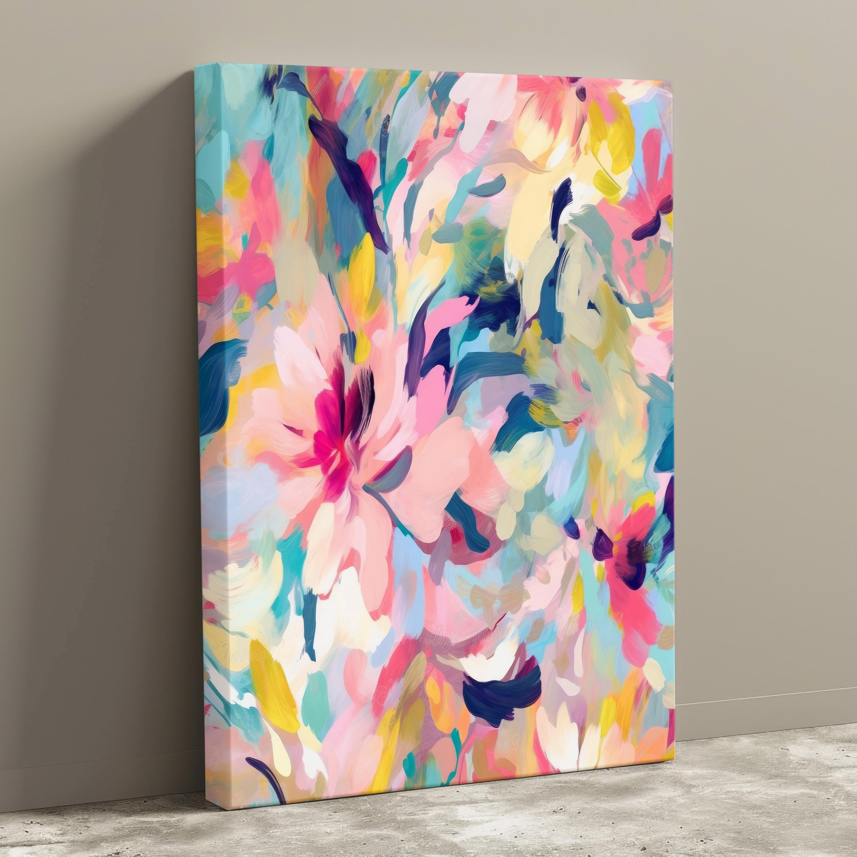 Colorful Abstract Wall Art - Flower Abstract - Bold Bright Wall Decor ...