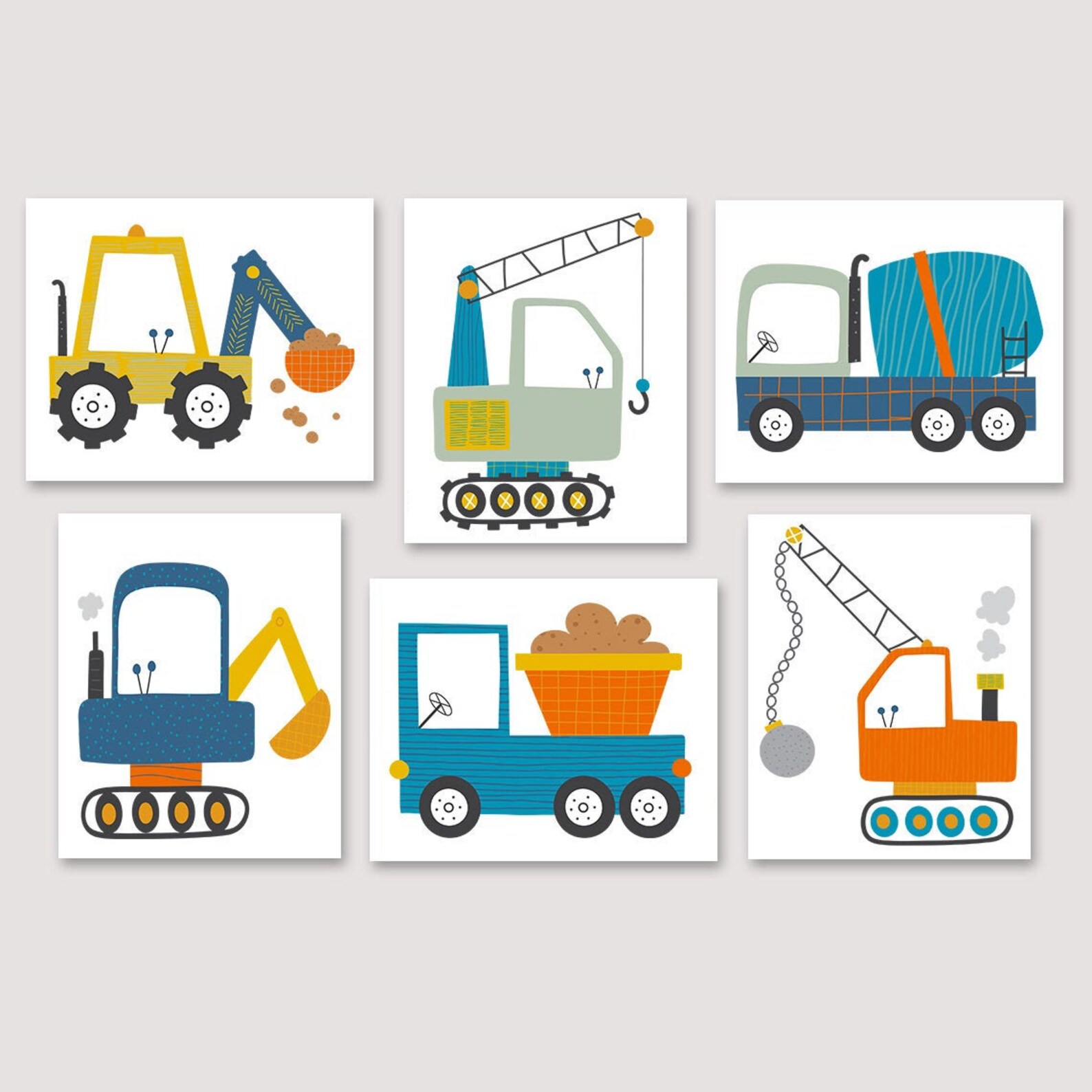 Construction Trucks Wall Decor Construction Trucks Wall Art - Etsy