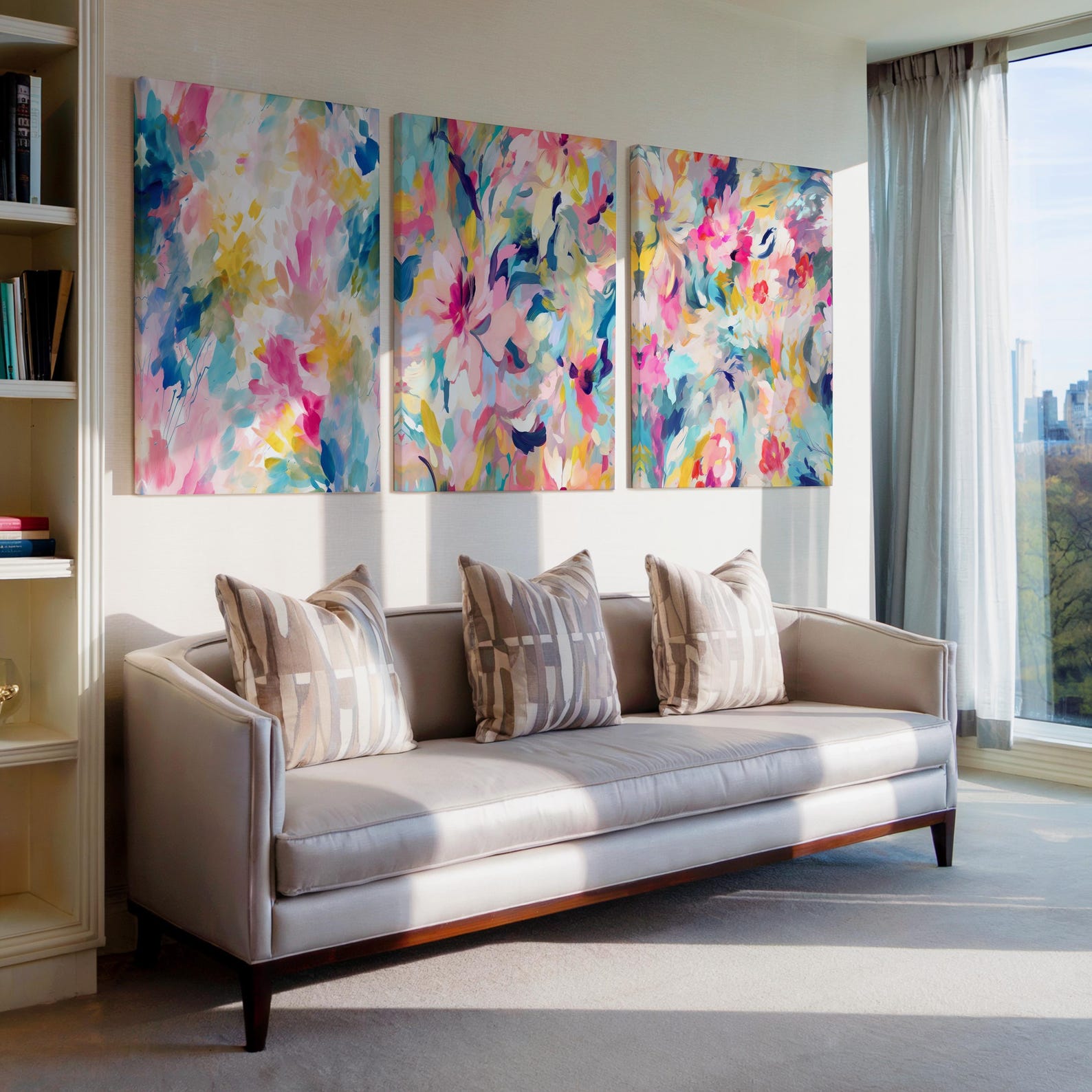 Colorful Abstract Wall Art - Flower Abstract - Bold Bright Wall Decor ...