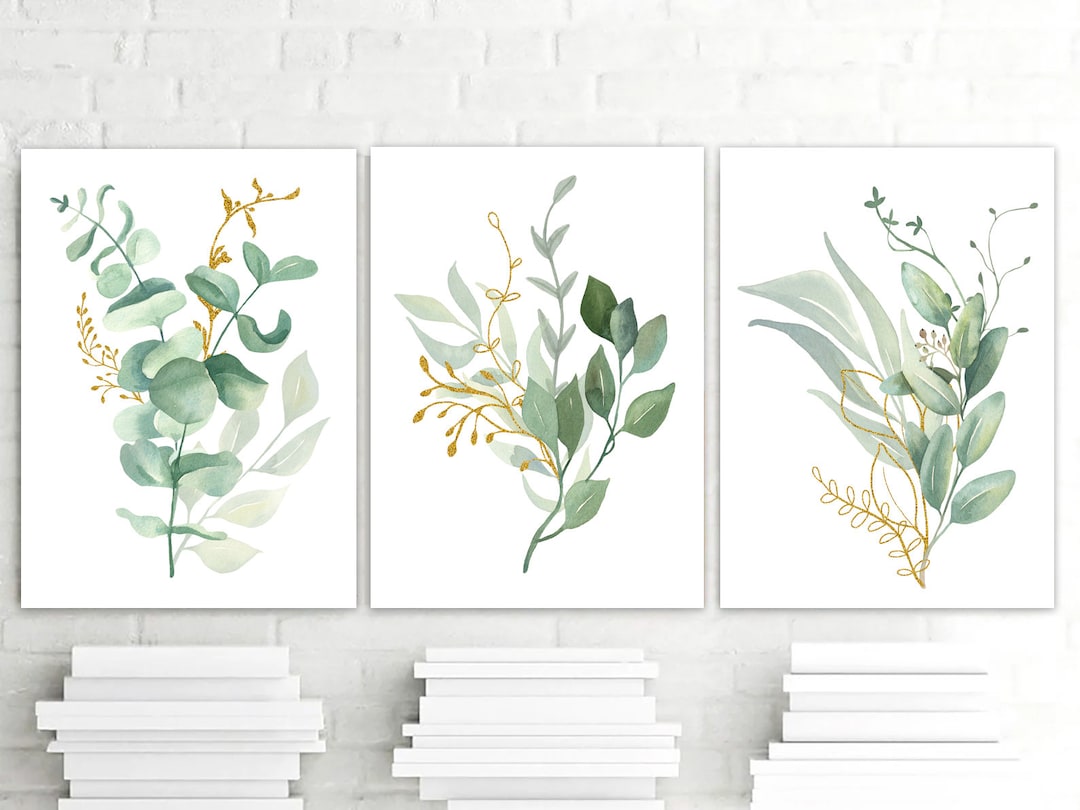 Watercolor Eucalyptus Wall Art, Leaves Art Prints, Framed Eucalyptus ...