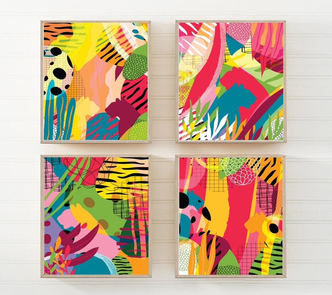 Colorful Abstract Animal Wall Art Maximalist Abstract Animal Prints ...