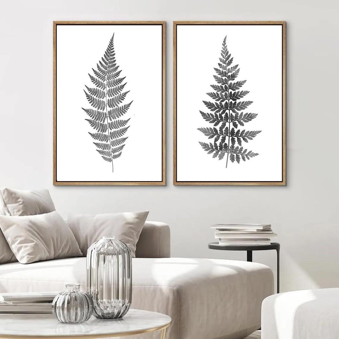 Fern Leaf Wall Decor - Minimalist Fern Wall Art Print - Framed Fern ...
