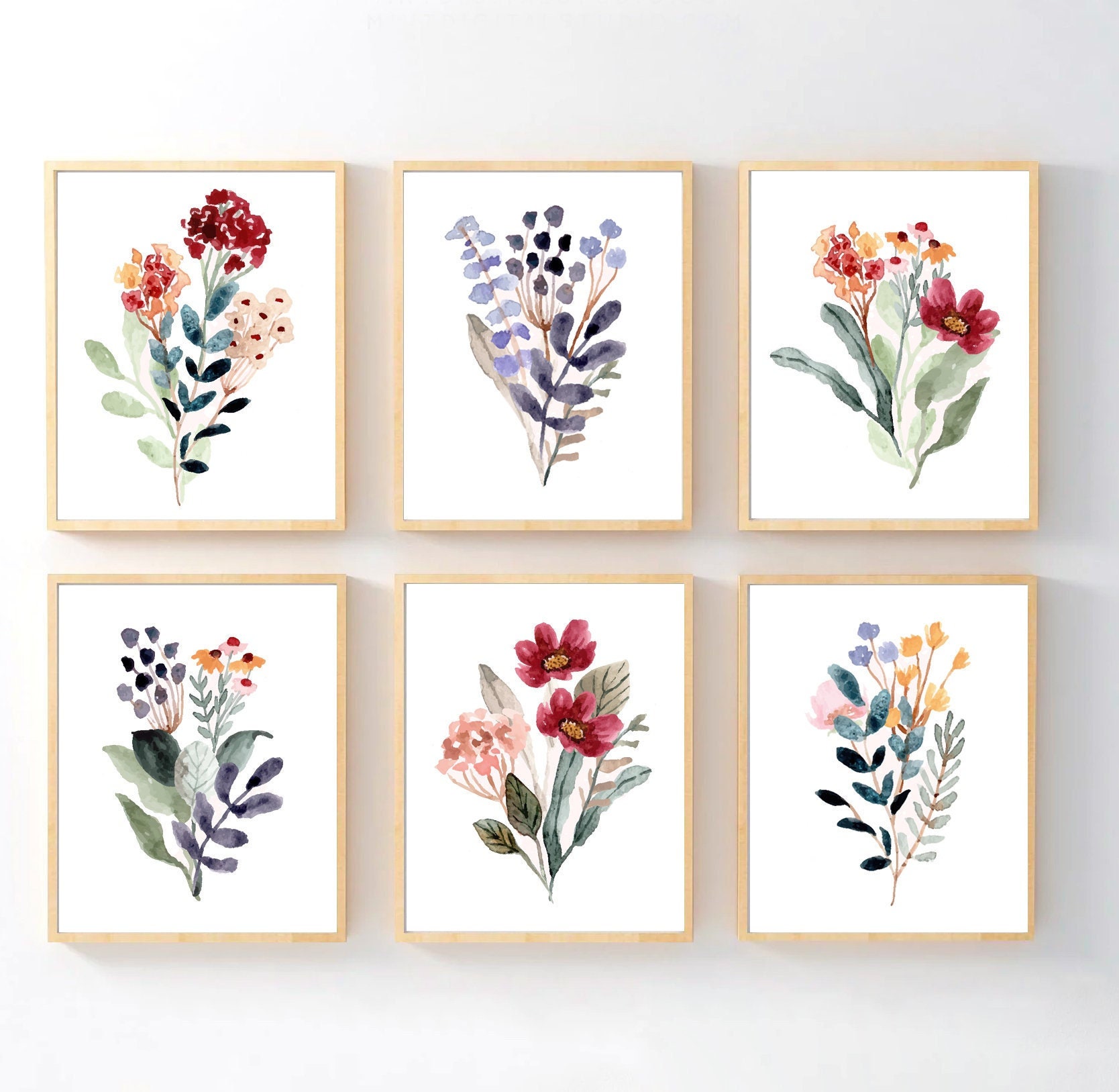 Watercolor Wildflowers Wall Art Wildflower Prints Canvas or - Etsy
