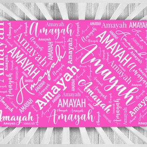 Pink Girl Name Crib Sheet Baby Girl Name Personalized Crib Sheet Pink ...