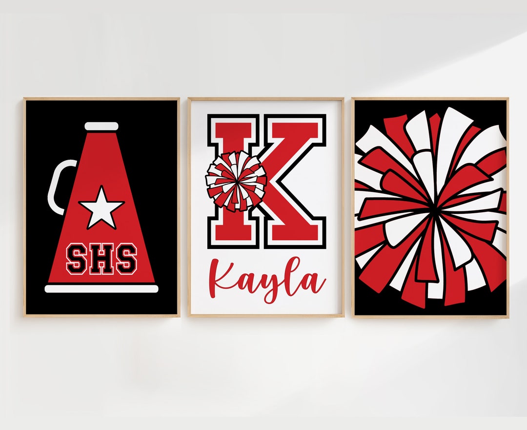 Framed Cheer Wall Decor - Cheerleader Art Prints - Personalized Cheer ...