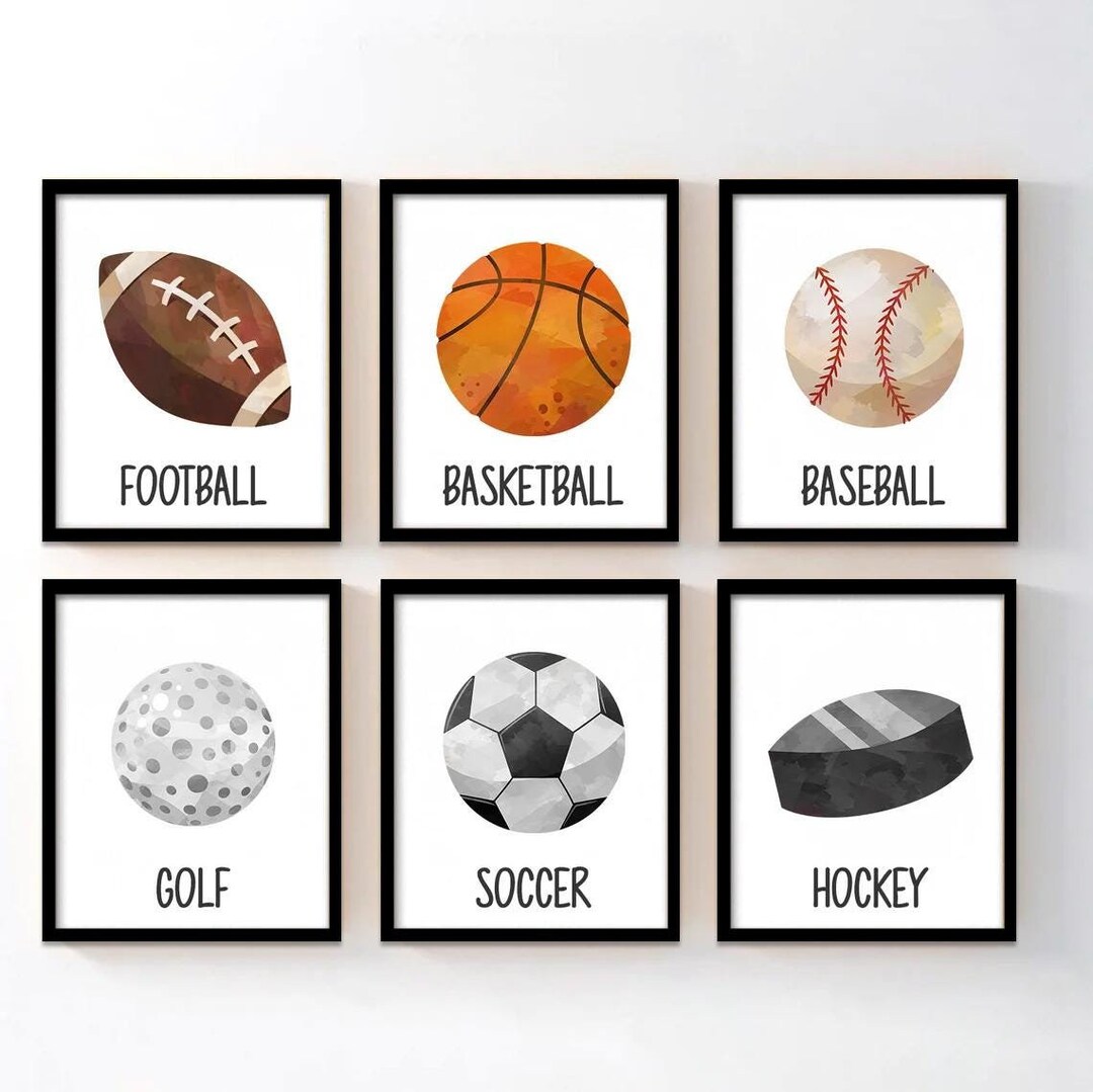 Sports Wall Decor - Boy Wall Art Print - Framed Sports Artwork - Sports ...